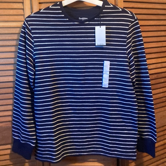 Goodfellow & Co | Sweaters | Godfellow Navy White Striped Sweater ...
